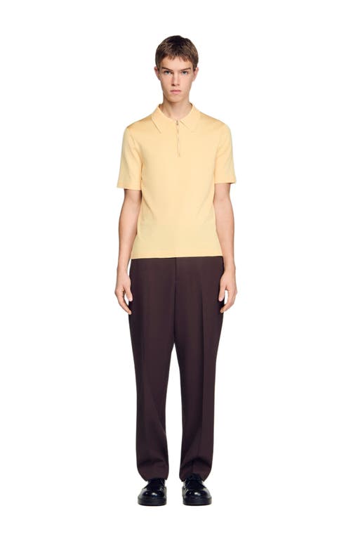 SANDRO knitted polo with zip collar